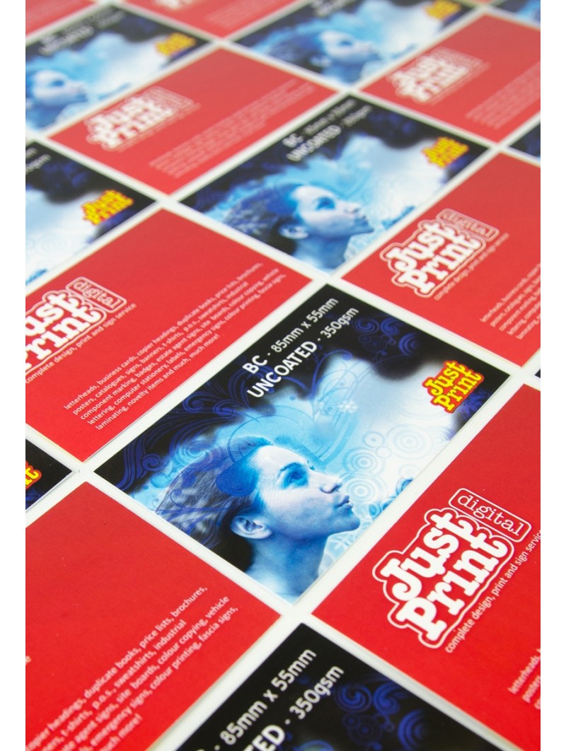 500 x Uncoated Single Sided Business Cards on 350gsm card